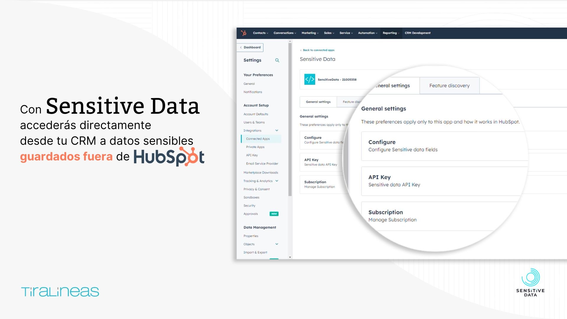 Integración de Sensitive Data con HubSpot | Conéctala aquí